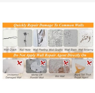 Wall Plaster Repair Patch Paint Gap Filler Cream White Fix Crack Nail ...