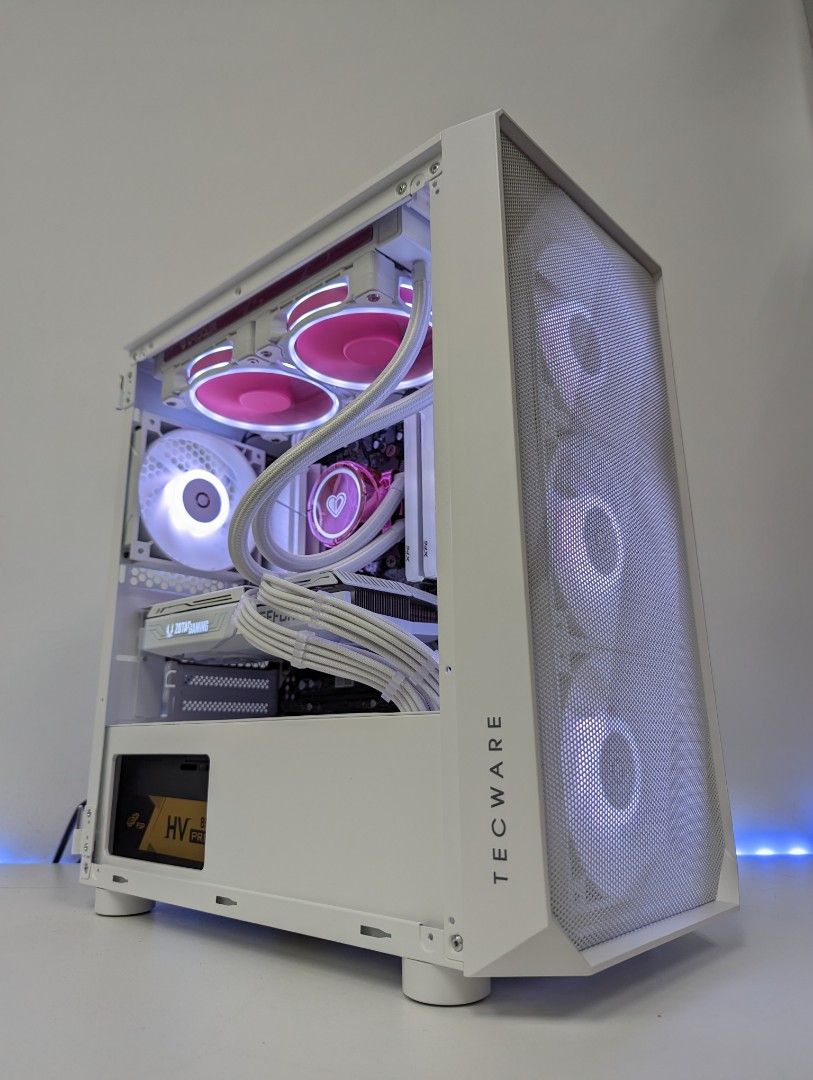 WHITE/PINK Custom Gaming PC - INTEL I5 12400F + RTX 3060 TI GDDR6X ...