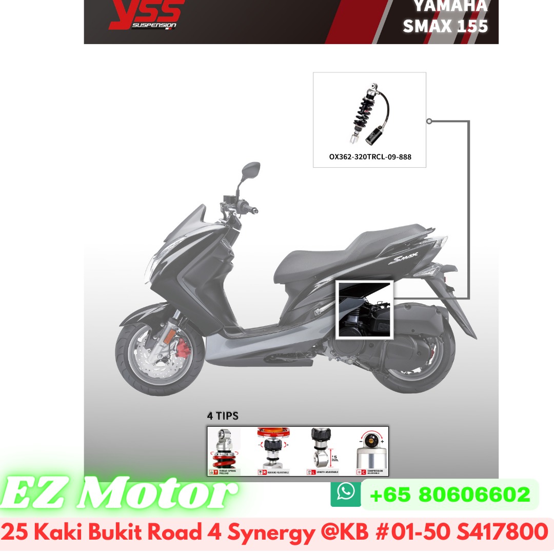 Yamaha Smax 155 (2013-2017) YSS G Top Rear Suspension (Pre Order), Motorcycles, Motorcycle ...