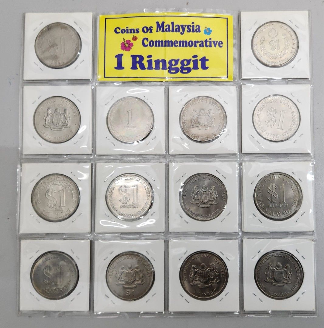 14pcs different design Malaysia commemorative 1 Ringgit, Hobbies & Toys ...