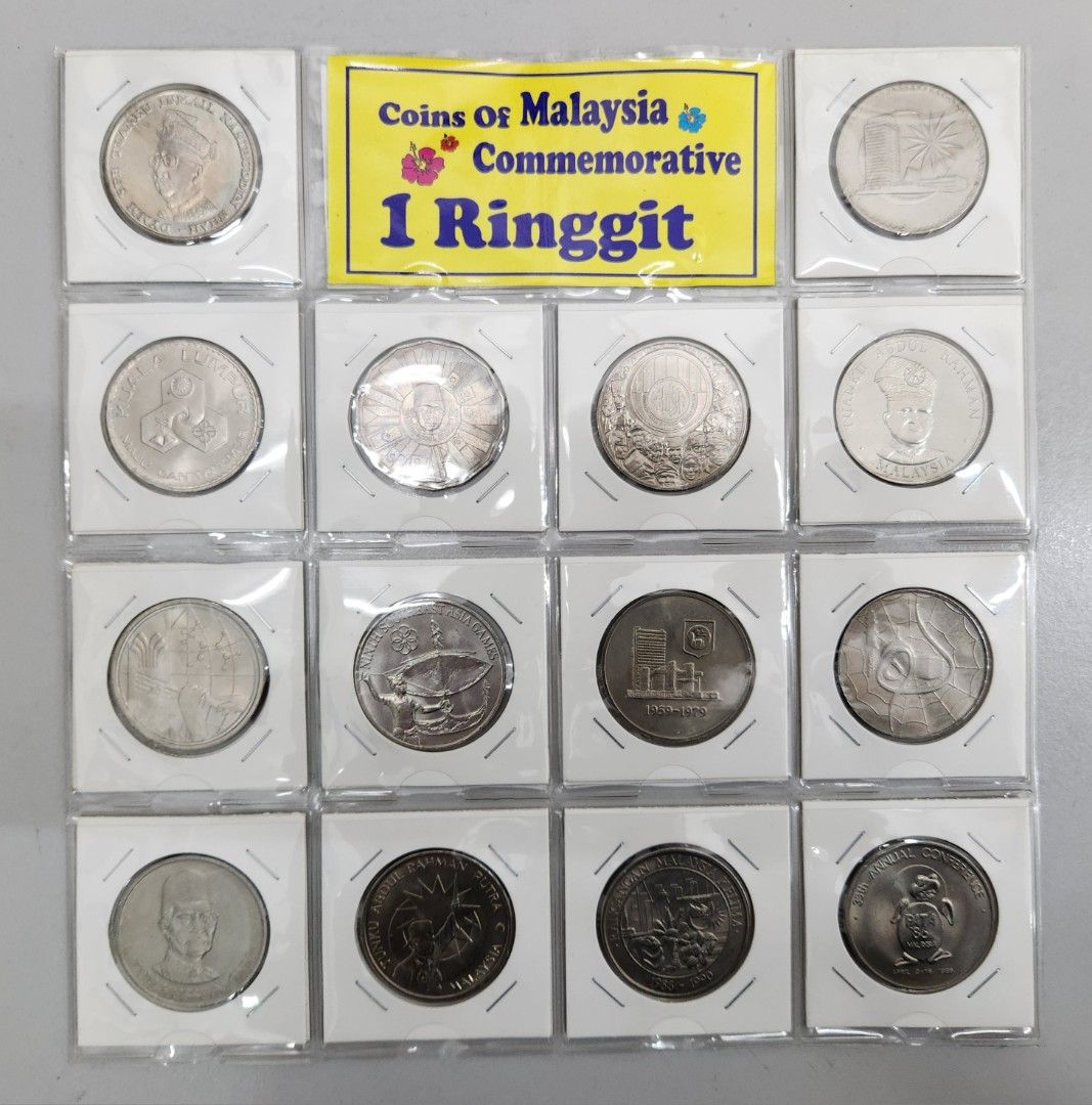 14pcs different design Malaysia commemorative 1 Ringgit, Hobbies & Toys ...