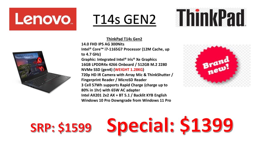 -3 months installment-Lenovo ThinkPad T14s Gen2 Laptop. Installment by ...