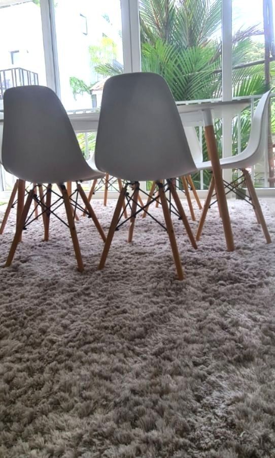 6 seater 1.5m pure white ding table set, Furniture & Home Living ...