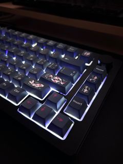 87% TKL custom mechanical keyboard (Jujutsu Kaisen keycaps), Computers ...