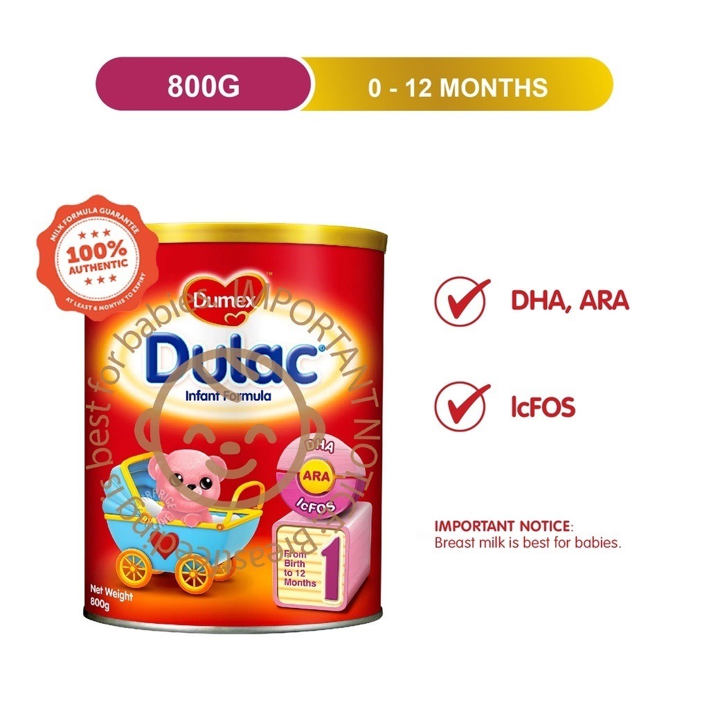 [800g x 1 tin] Dumex Dulac Stage 1 Infant Newborn Baby Milk Powder ...