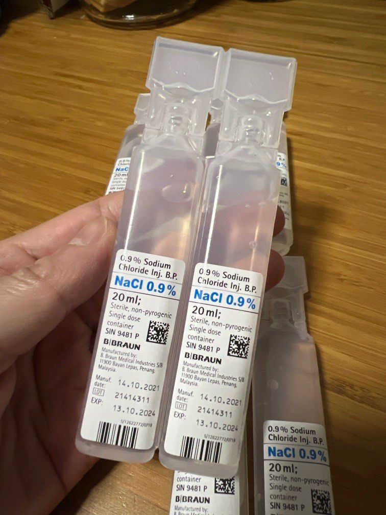 8x20ml B|BRAUN Saline Sodium Chloride, Health & Nutrition, Medical ...