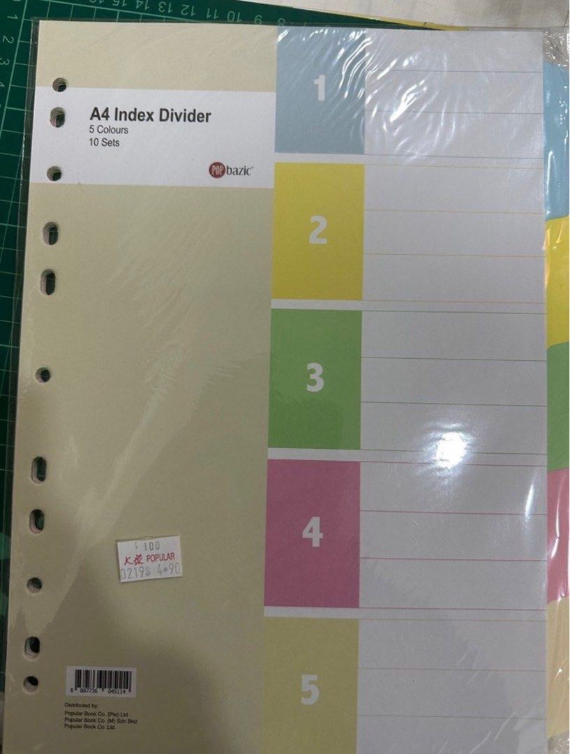 A4 Index Divider, Hobbies & Toys, Stationery & Craft, Other Stationery ...