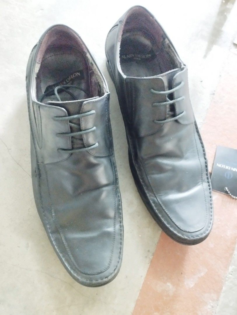 Alain Delon Black Leather Shoe size 6, Men's Fashion, Footwear, Casual ...