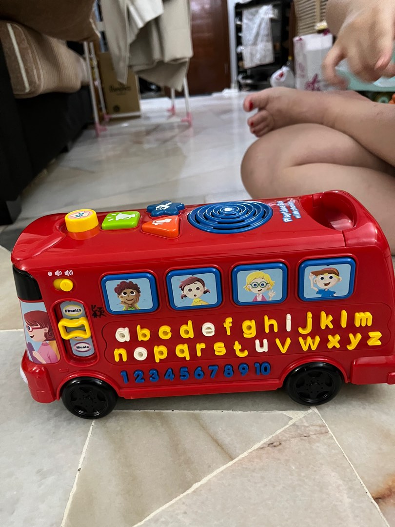 Vtech London Bus Alphabet learning sit on bus, Babies & Kids, Infant ...