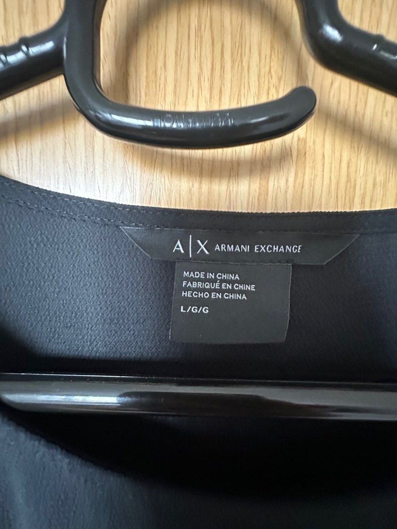 Armani Exchange AX Black Top, Women's Fashion, Tops, Longsleeves on ...