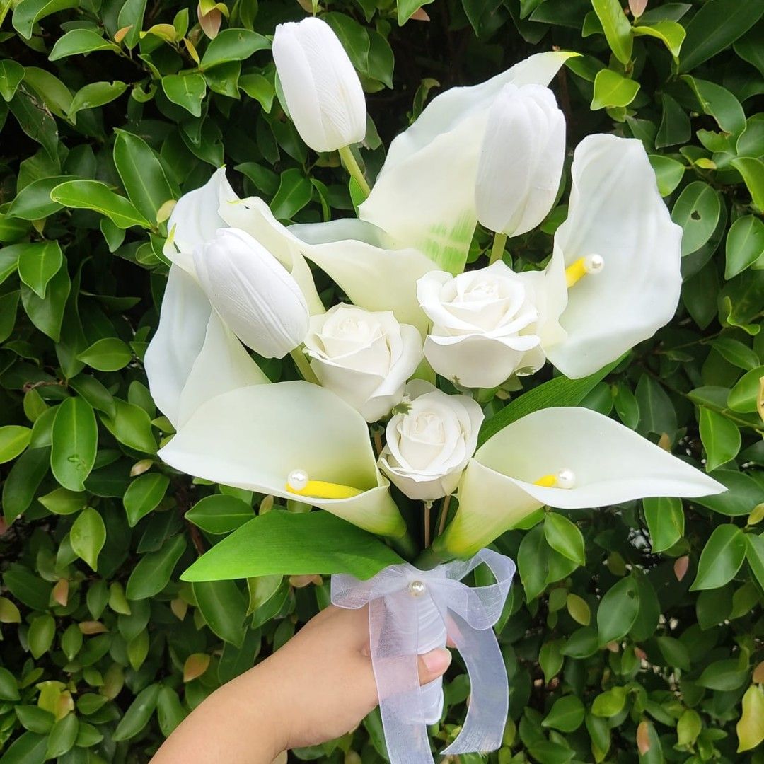 Artificial Calla Lily Bridal Bouquet, Hobbies & Toys, Stationery ...