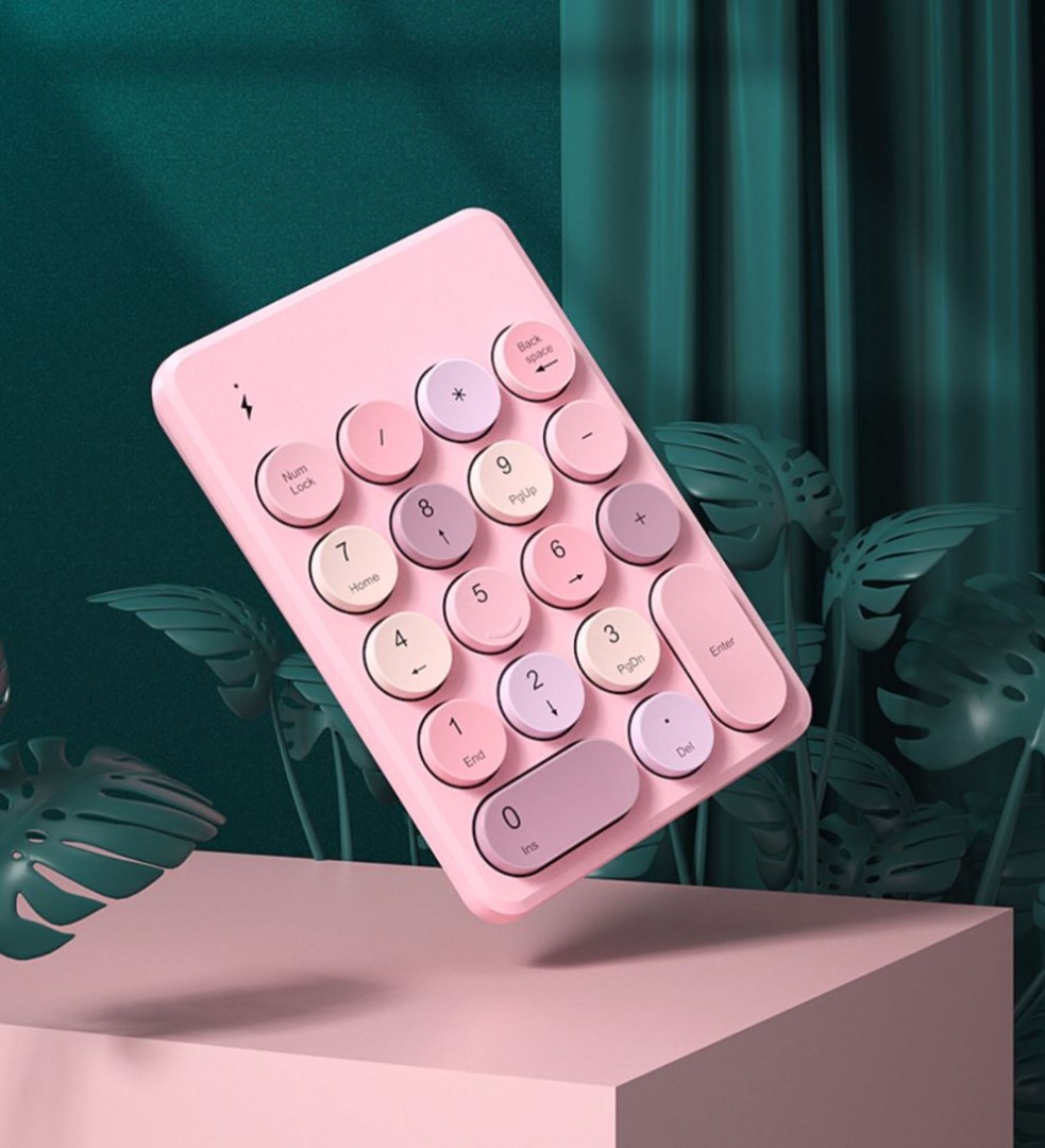 ASMR Retro Blutooth Wireless Number Keypad - BOW K155 (Peach Pink ...