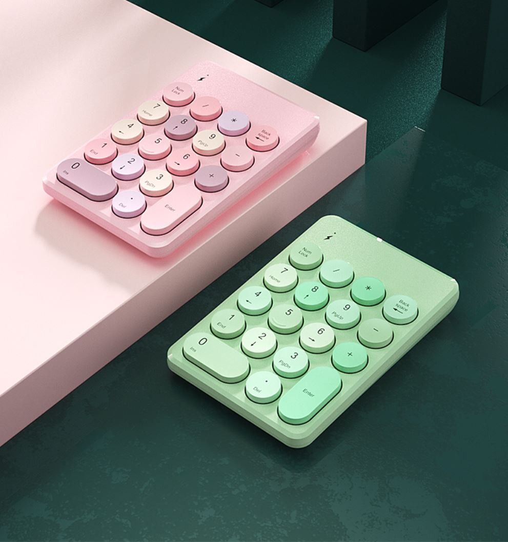 ASMR Retro Blutooth Wireless Number Keypad - BOW K155 (Peach Pink ...