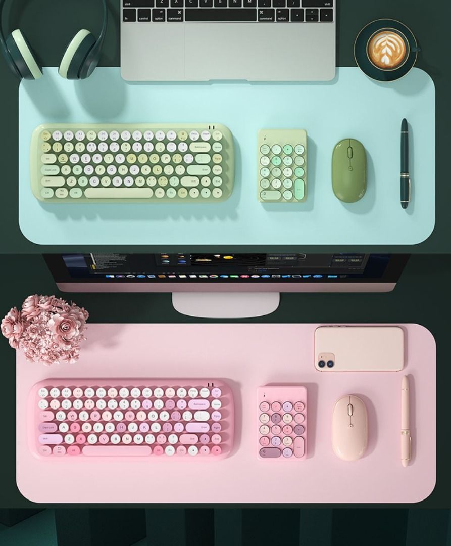 ASMR Retro Blutooth Wireless Number Keypad - BOW K155 (Peach Pink ...