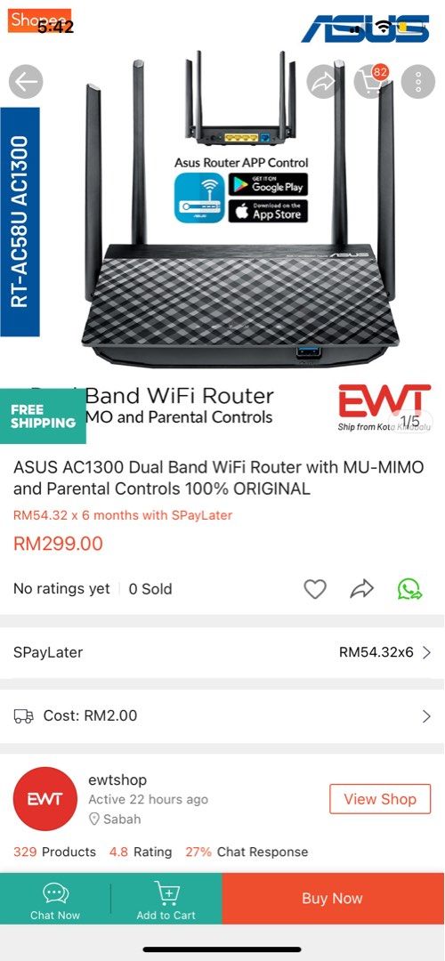 Asus wireless router AC100, Computers & Tech, Parts & Accessories ...
