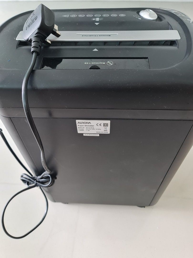 Aurora Paper Shredder AS1219CE, Computers & Tech, Office & Business ...