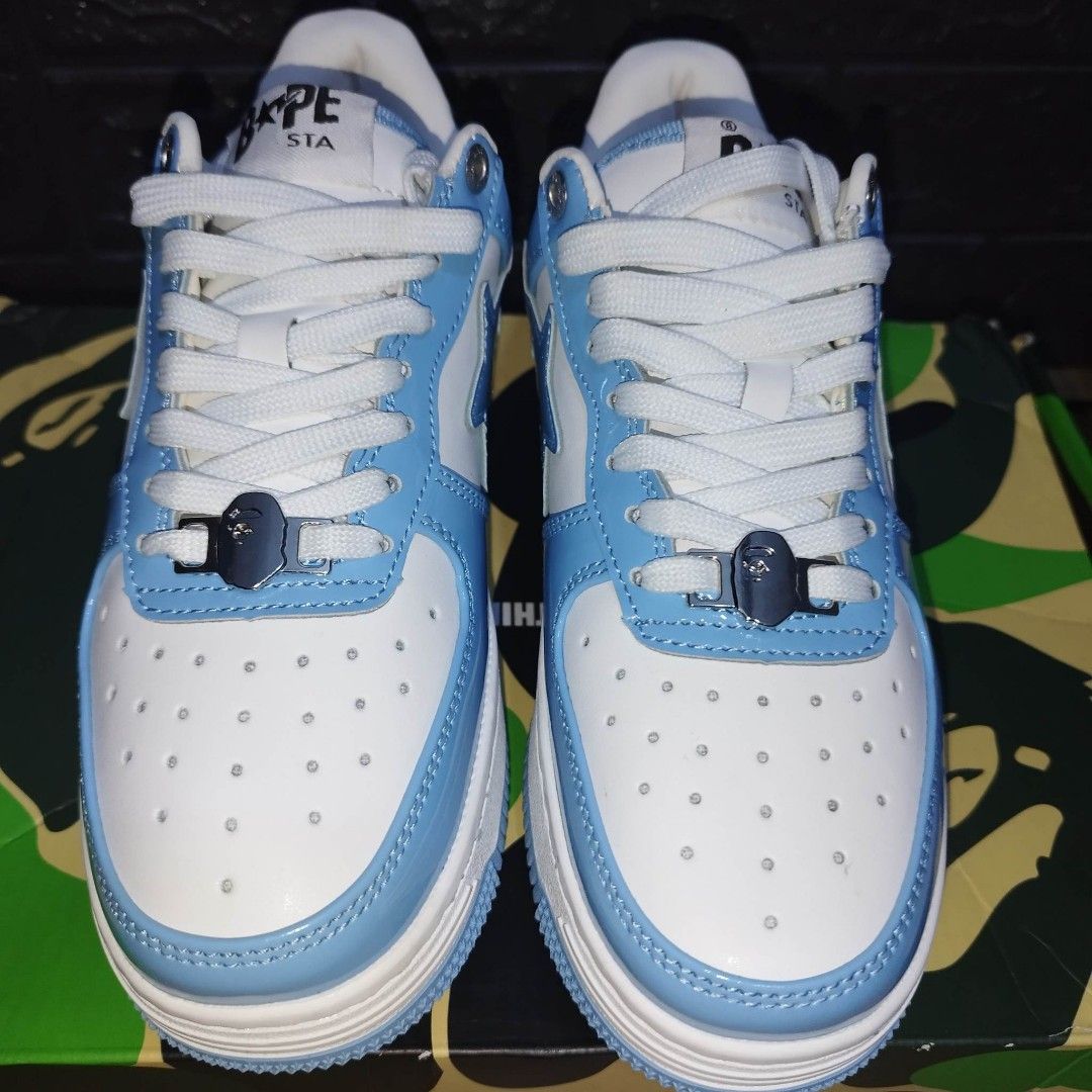 Bape sta off light blue, Men's Fashion, Footwear, Sneakers on Carousell