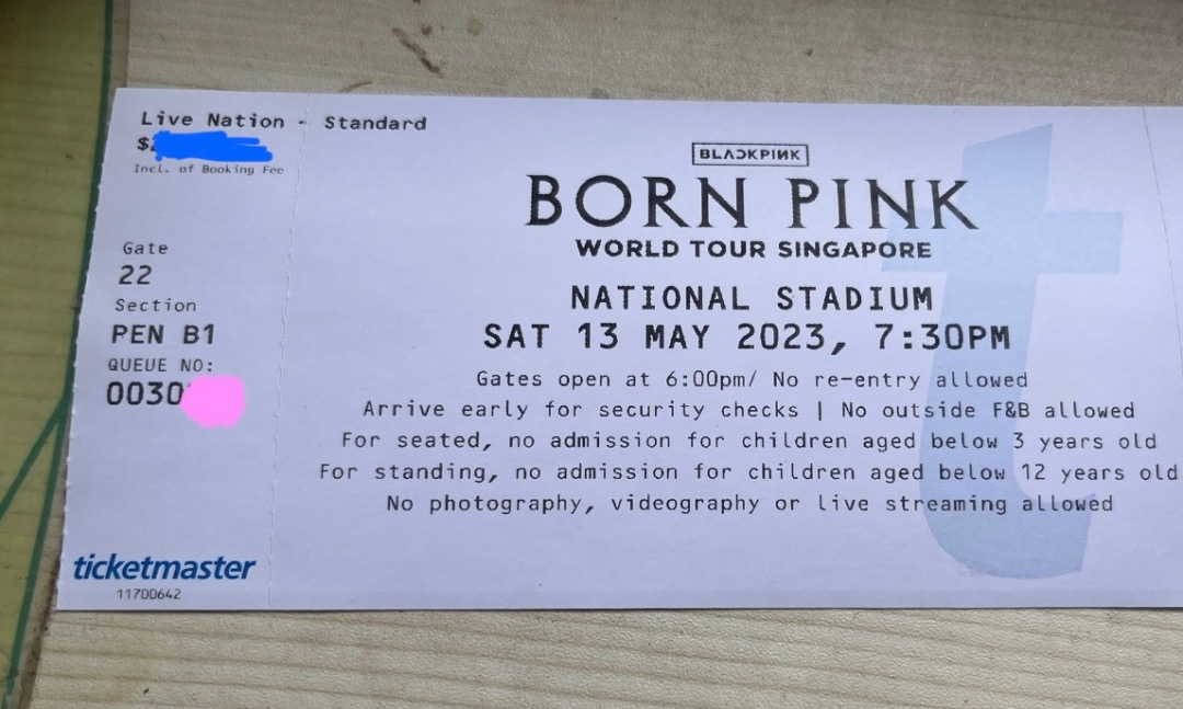 BlackPink Born Pink World Tour Singapore Concert Ticket, Tickets ...