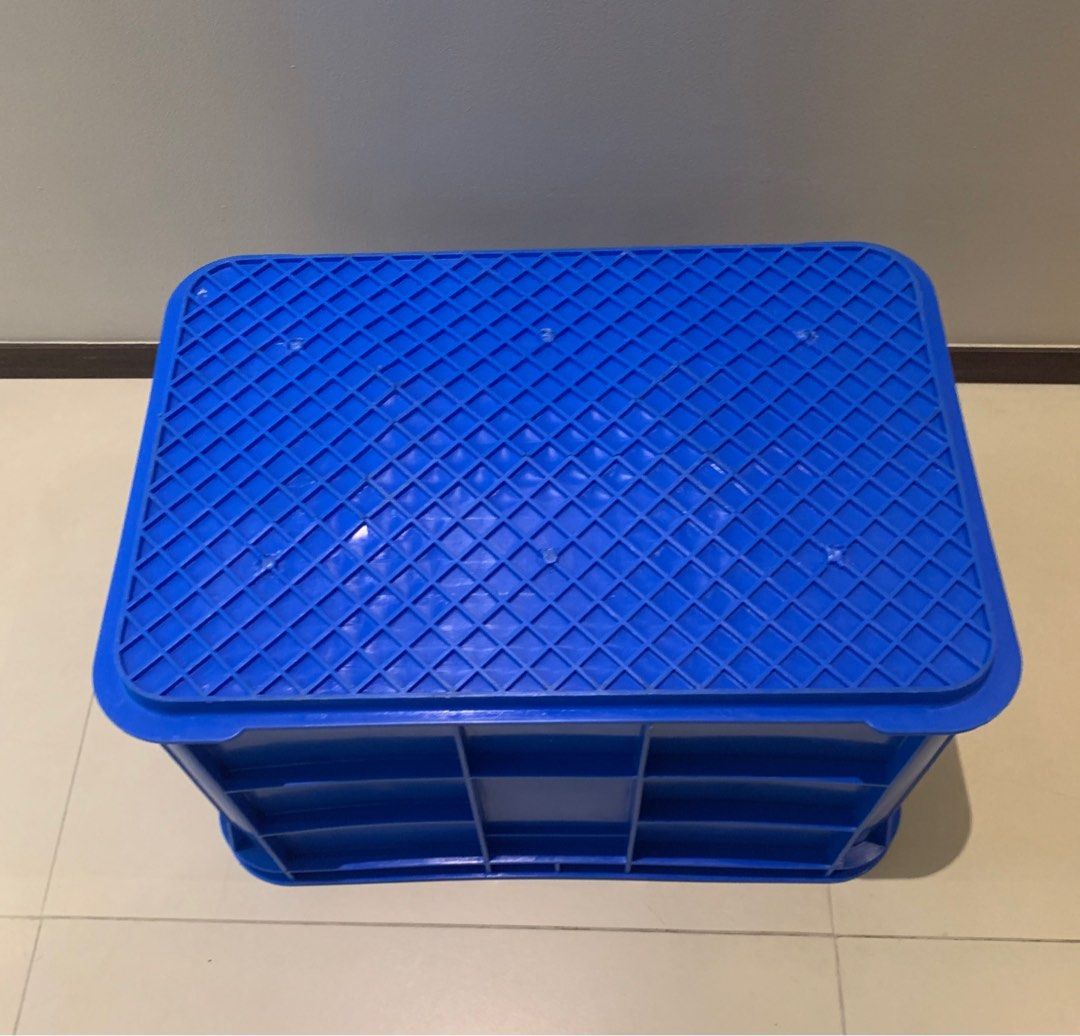 Blue Plastic Crates, Furniture & Home Living, Home Improvement ...