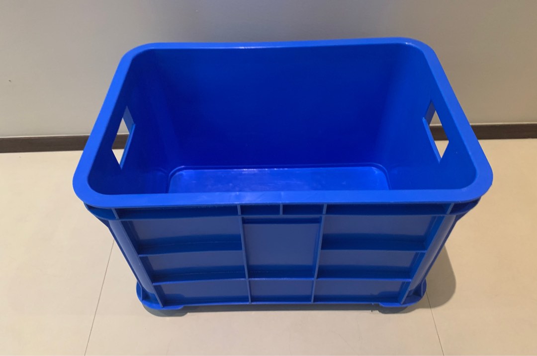 Blue Plastic Crates, Furniture & Home Living, Home Improvement ...