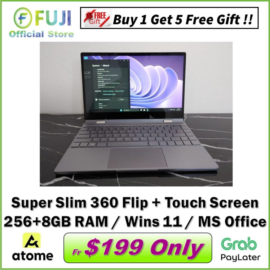 Brand New 360 Flip Screen + Touch Laptop - 8GB RAM - 256GB SSD Drive ...
