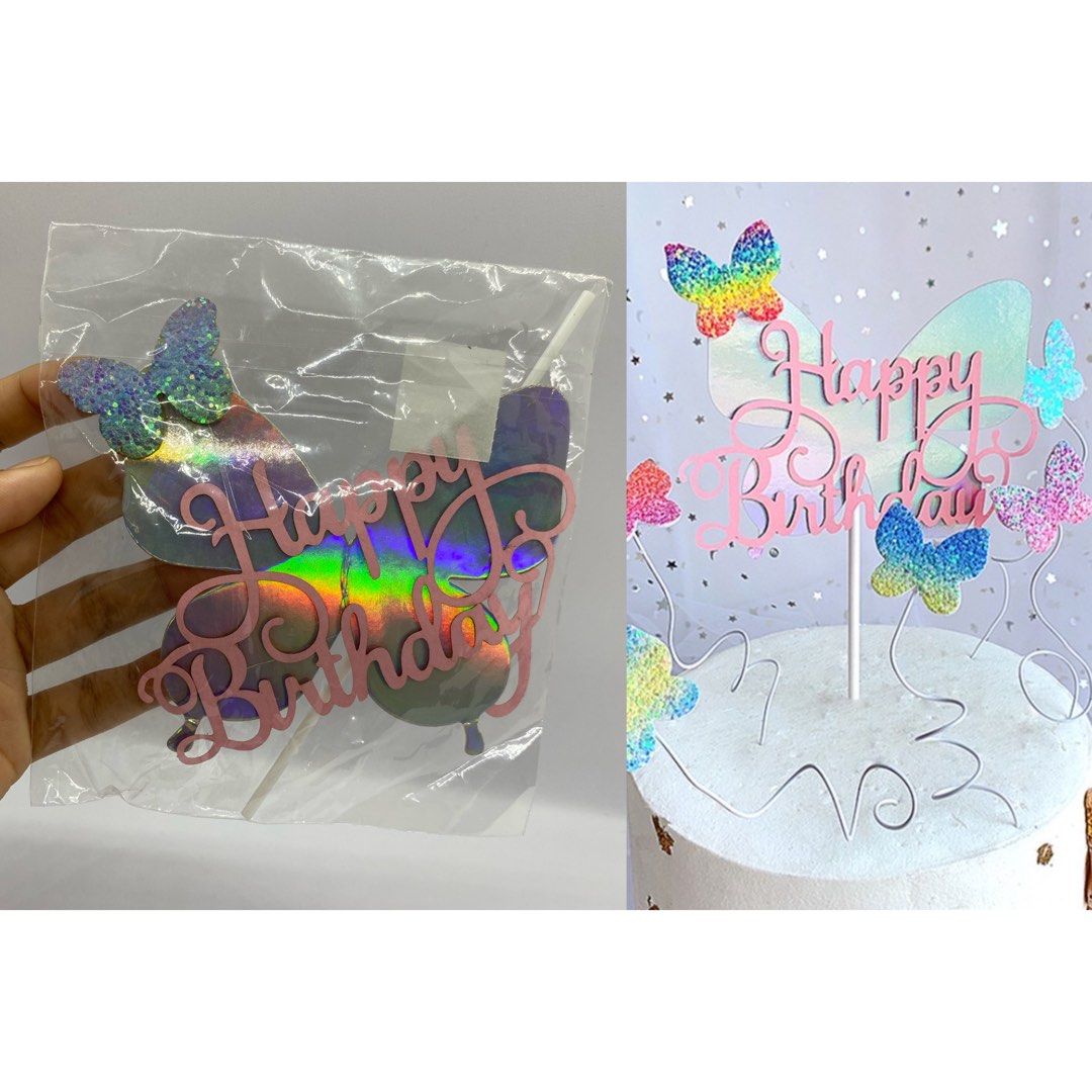 Butterfly Cake Topper cake Decoration baking 3D gold Butterfly Rosegold ...