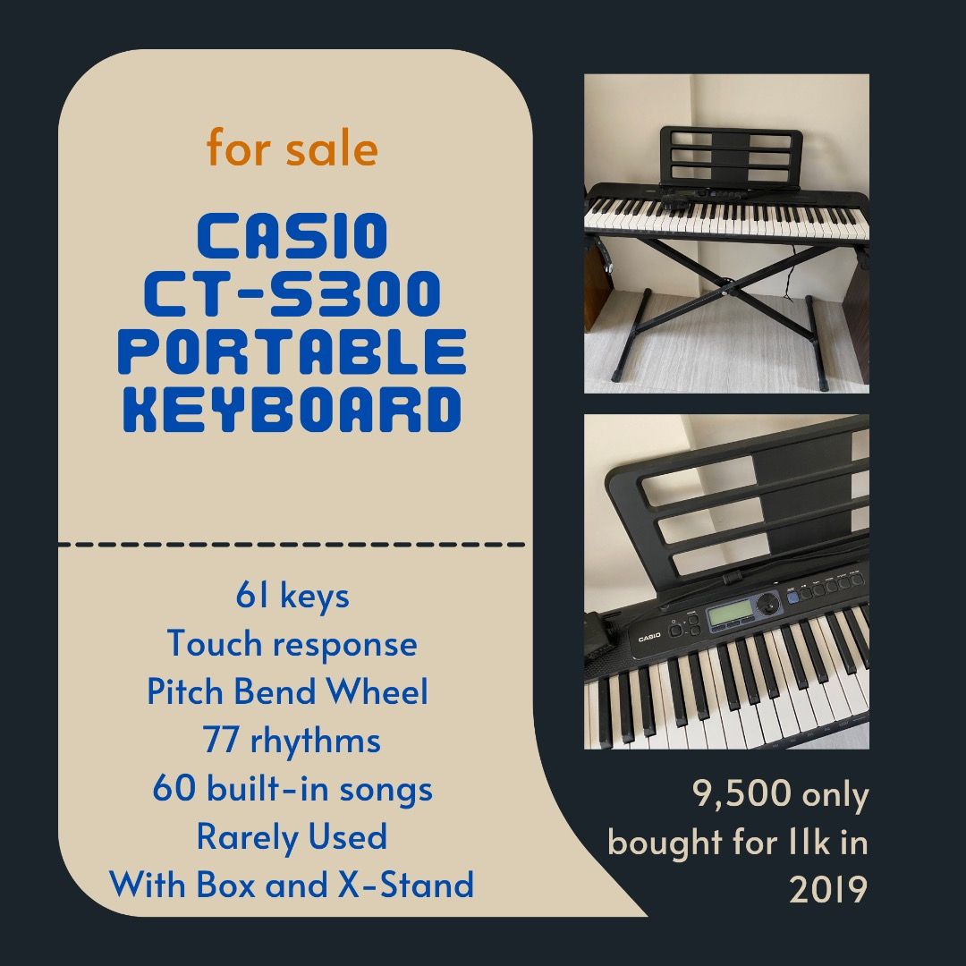 CASIO CT-S300 Portable Keyboard, Hobbies & Toys, Music & Media, Musical ...
