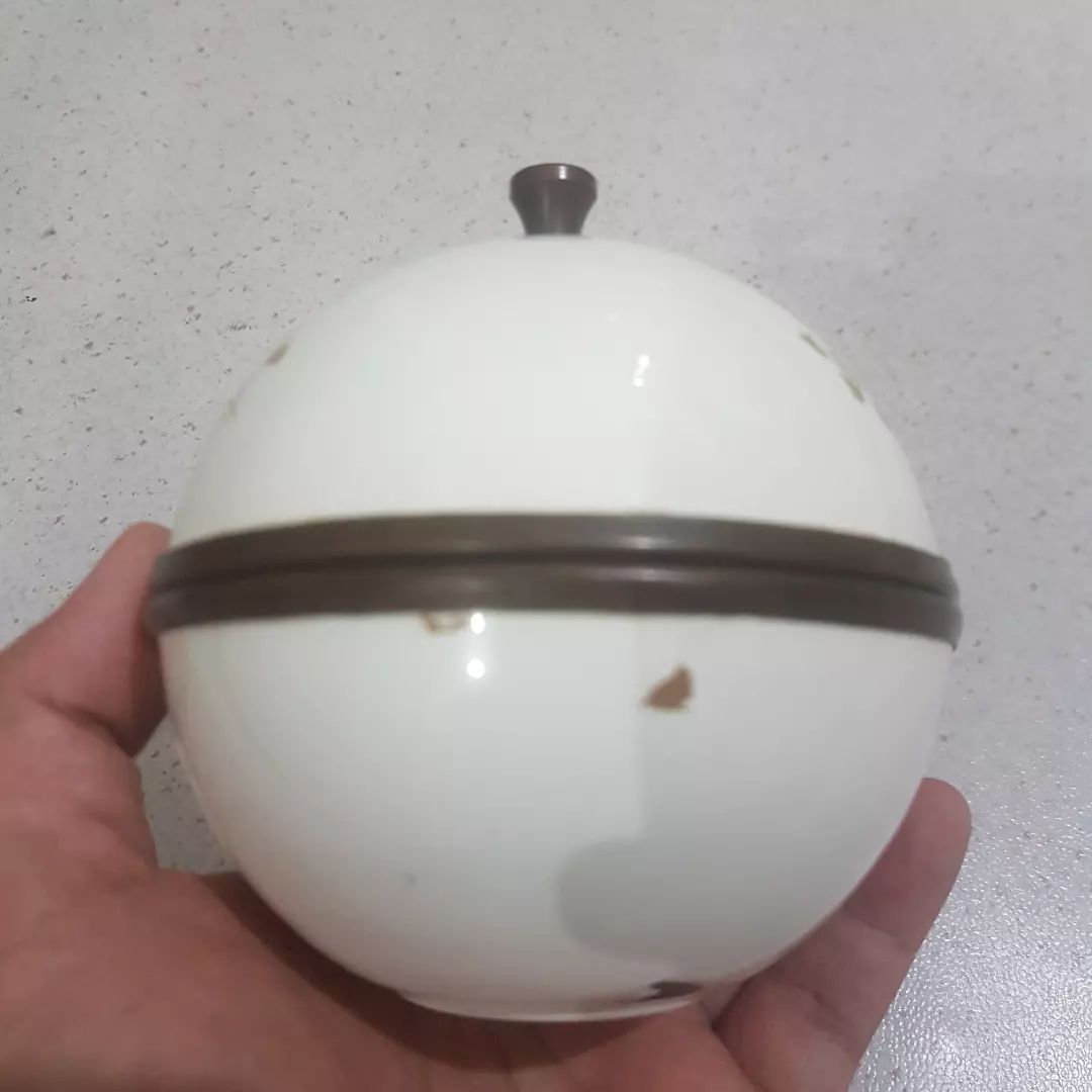 Cepuk tempat permen enamel shabby chic asli jadul, Kitchen & Appliances ...