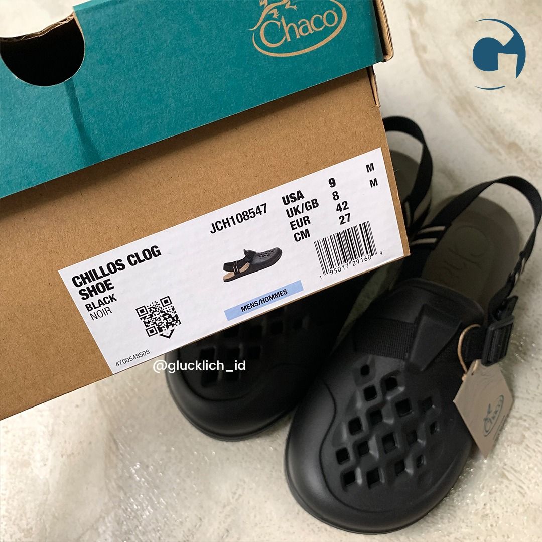 Chaco, Chillos Clog Shoe Black Noir, Fesyen Pria, Sepatu , Sandal di ...