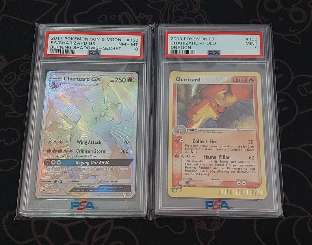 Charizard PSA Slabs | Burning Shadow Charizard GX | EX Dragon Charizard ...