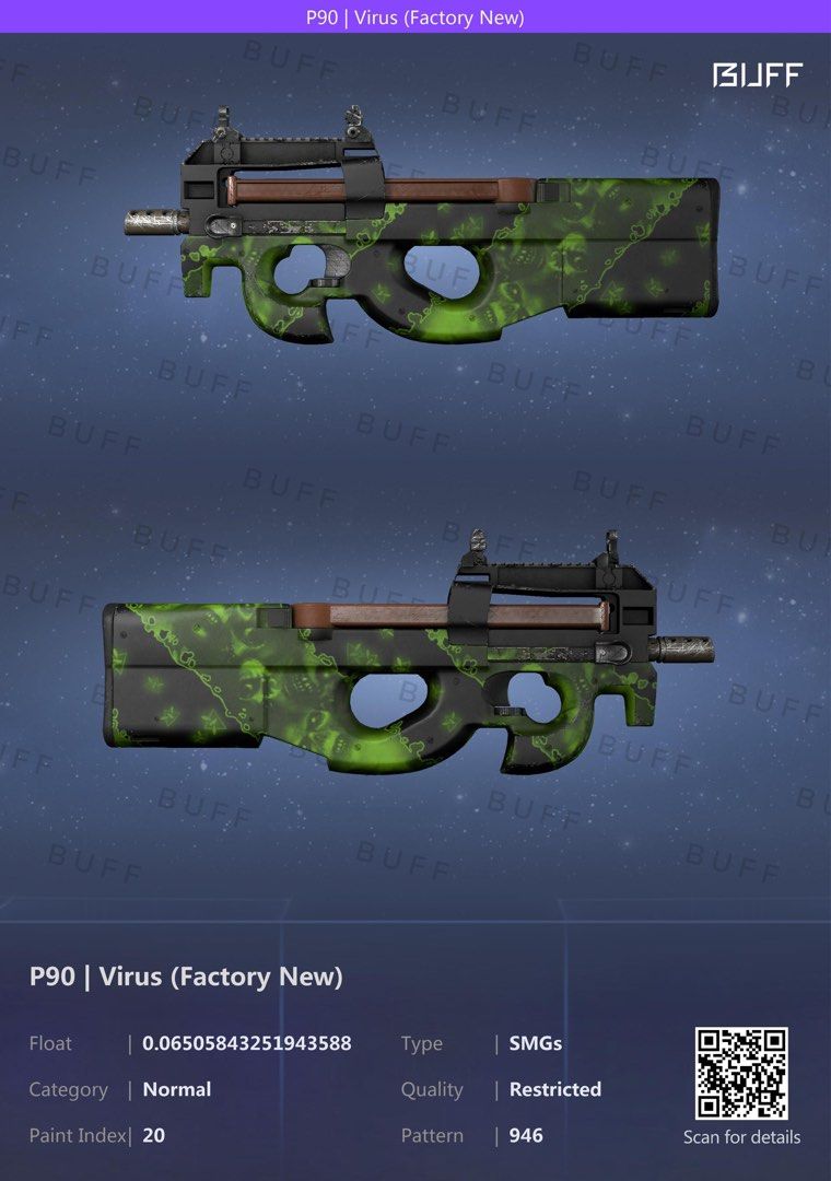 CSGO P90 Virus, Video Gaming, Gaming Accessories, In-Game Products on Carousell