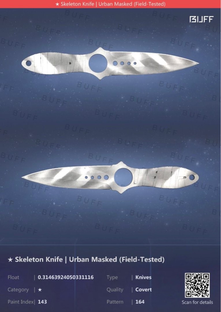 CSGO Skeleton Knife Urban Masked FT, Video Gaming, Gaming Accessories ...
