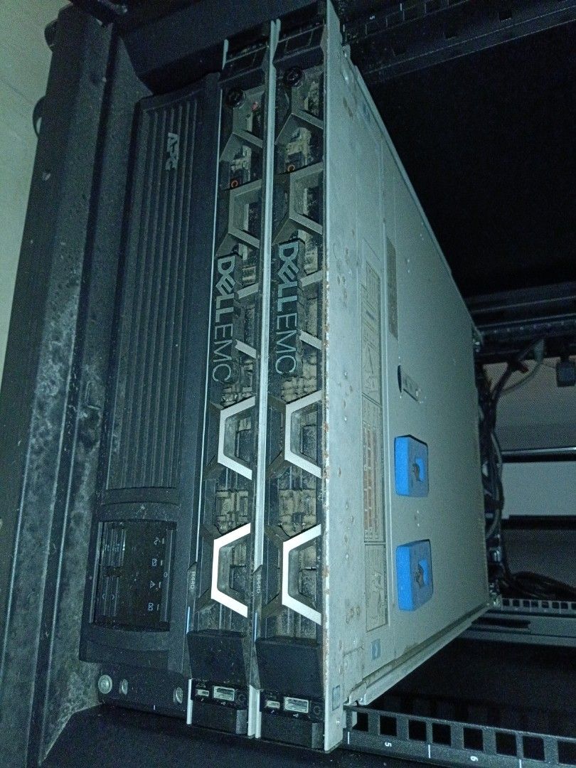 dell server rack + two server + kvm monitor + backup power supply ...