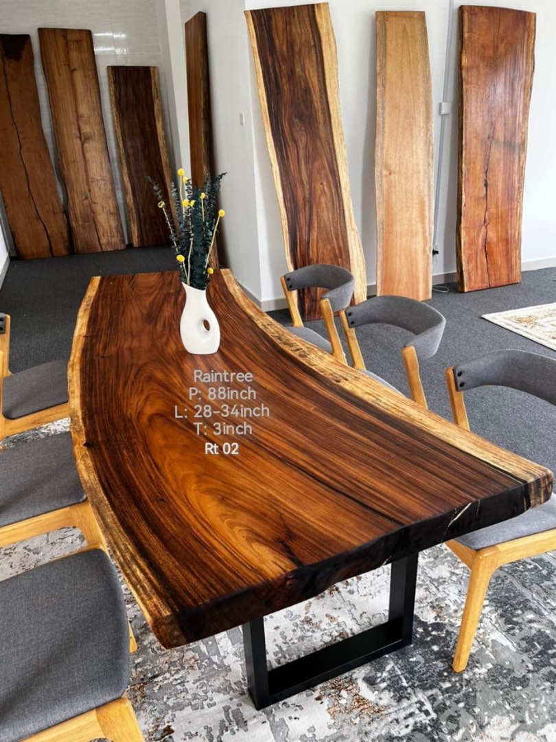 Dining table raintree slab, Furniture & Home Living, Furniture, Tables ...