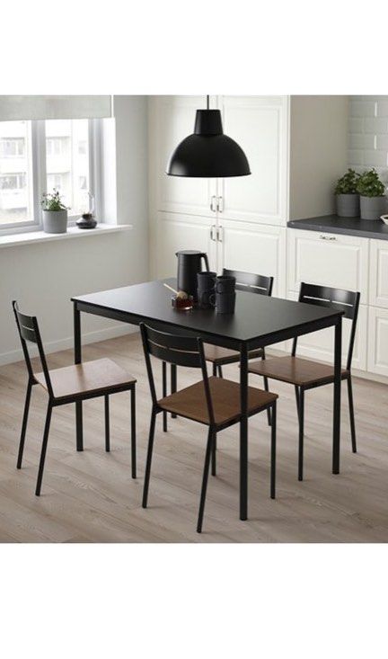 Dining Table Set, ikea dining table set with 4 chair Malm Brimnes ...