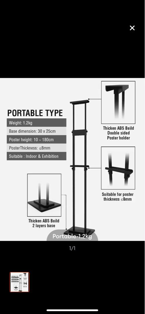 Double Sided Metal Poster Stand | Kapaline Board stand Foamboard Stand ...