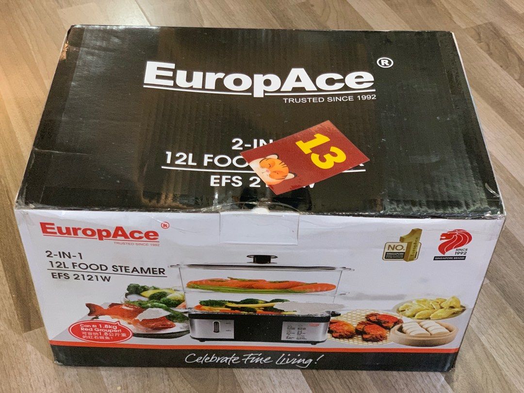 EuropAce 2-in-1 Food Steamer EFS 2121W, TV & Home Appliances, Kitchen ...