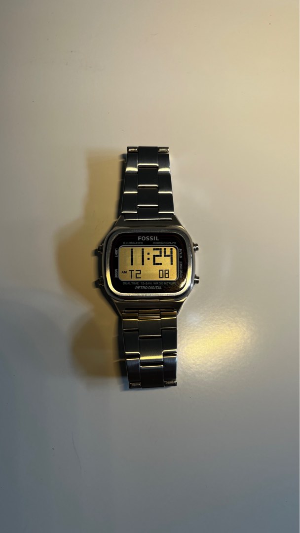 Fossil Retro Digital Stainless Steel Watch, Men's Fashion, Watches ...