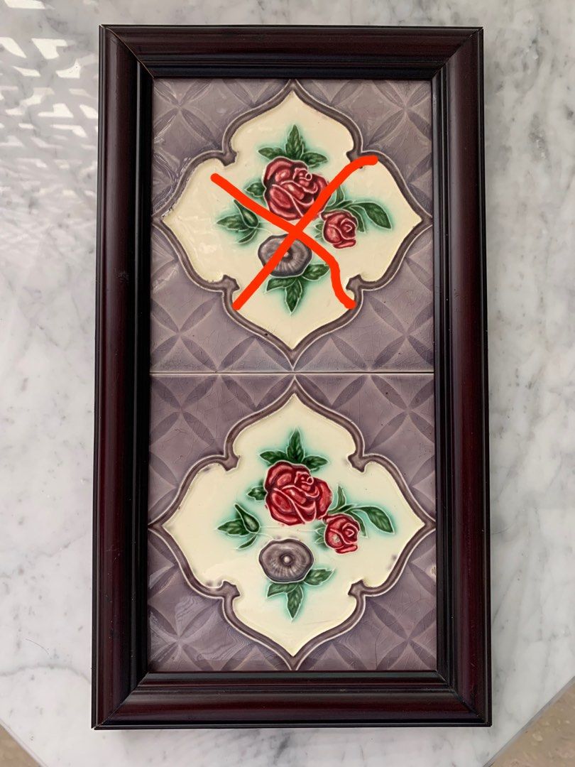Framed vintage Peranakan Tiles, Hobbies & Toys, Memorabilia ...