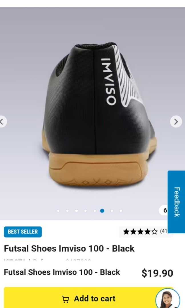 Futsal Shoes Imviso 100 - Black, Sports Equipment, Sports & Games ...