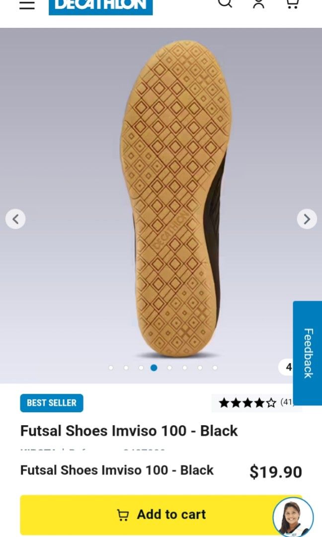 Futsal Shoes Imviso 100 - Black, Sports Equipment, Sports & Games ...