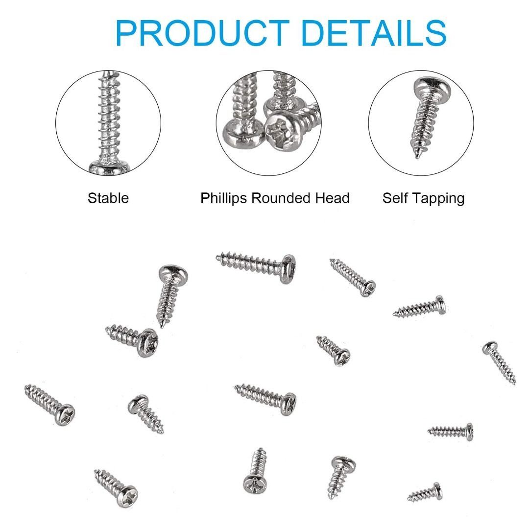 HanTof 750pcs 15 Kinds M1 M1.2 M1.4 M1.5 M1.7 Phillips Rounded Head Small Self Tapping Screws ...