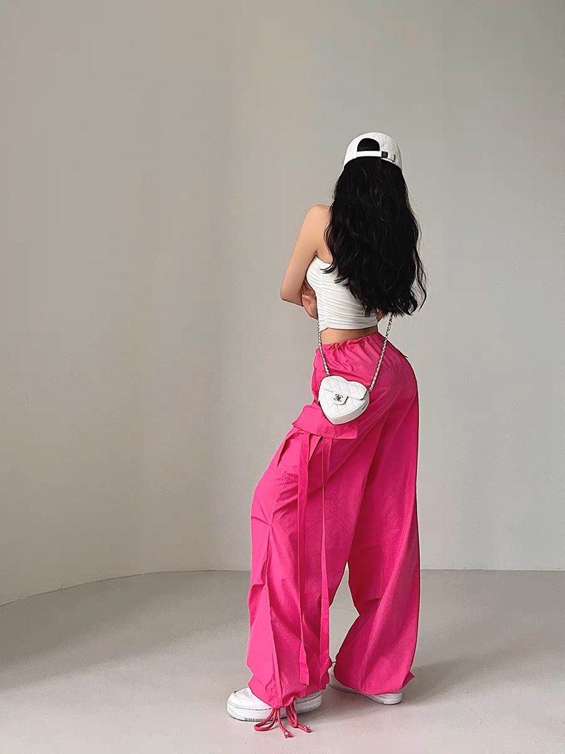 HOT PINK CARGO PANTS, Women's Fashion, Bottoms, Jeans & Leggings on ...