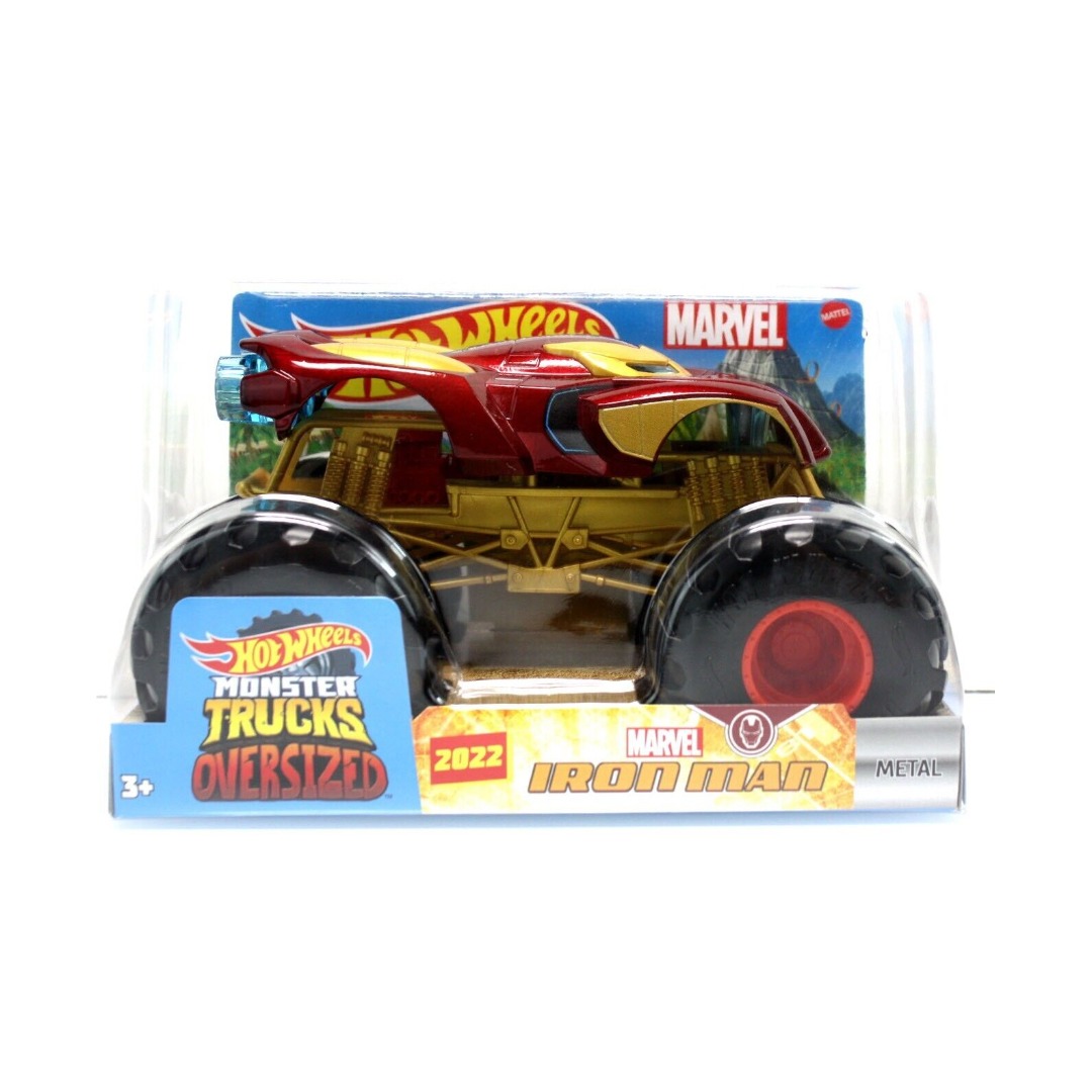 Hot Wheels 2022 Marvel Iron Man Monster Truck 1:24 Scale Red & Gold Car ...