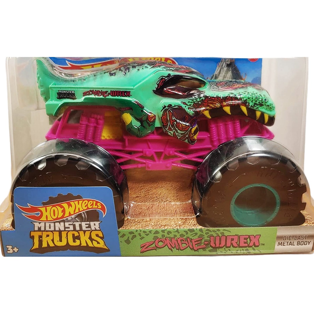 Hot Wheels Monster Trucks Mega Zombie Wrex 1:24 Scale Car Toy Vehicle ...