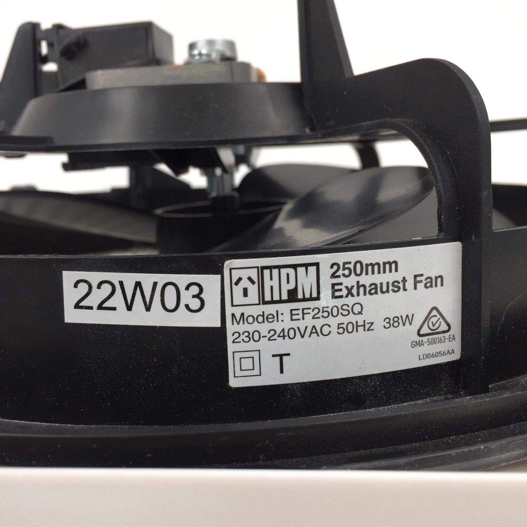 HPM 250mm Ceiling Exhaust Fan (Square White), Furniture & Home Living ...