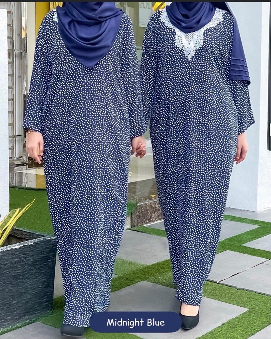 Icahfa Embroidered Iman kaftan (navy blue), Women's Fashion, Muslimah Fashion, Kaftans & Jubahs ...