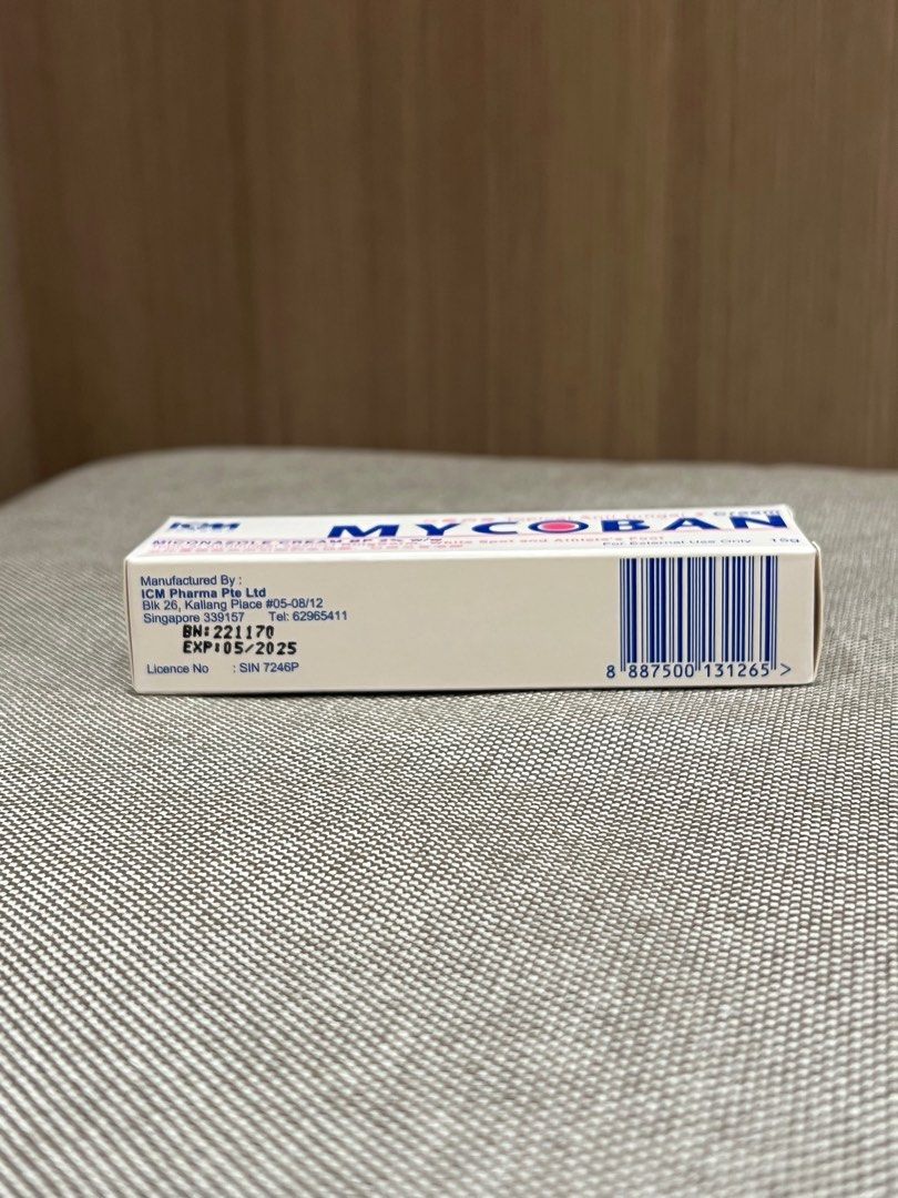 ICM Pharma Mycoban Miconazole Cream ( 15g) (Topical Anti-Fungal Cream ...