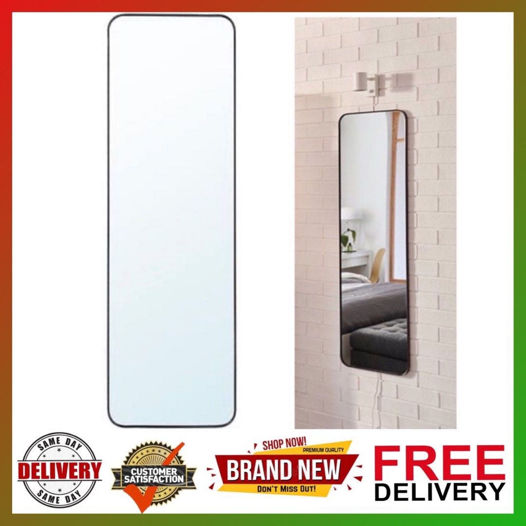 Large mirrors, LINDBYN Mirror Black 40×130 Malm Brimnes Hemnes Nordli ...