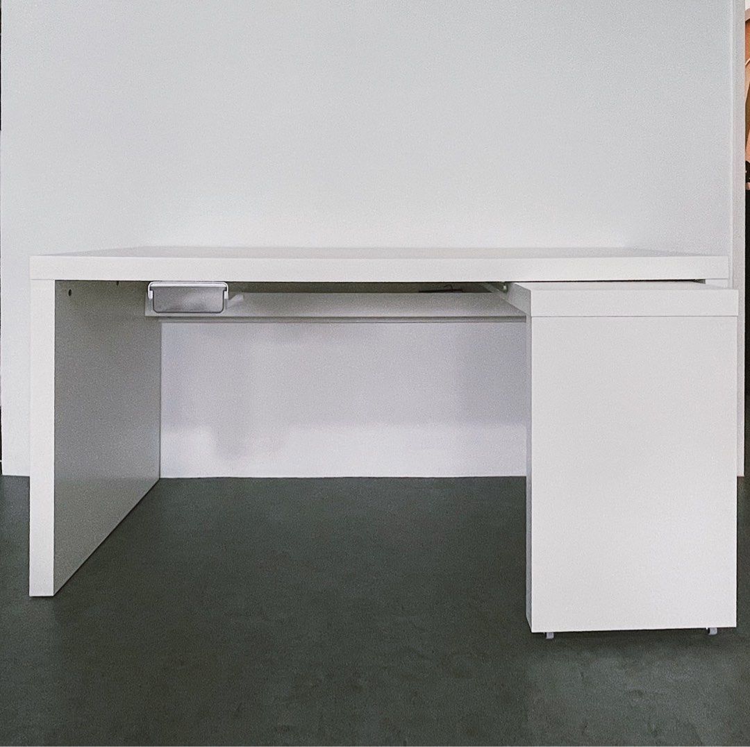 IKEA Malm Desk (with pull out panel), Furniture & Home Living ...